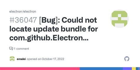 [bug] could not locate update bundle for com github electron within