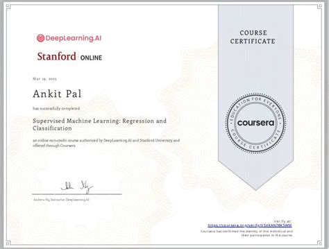 Machinelearning Ai Deeplearning Professionaldevelopment Coursera Ankit Pal