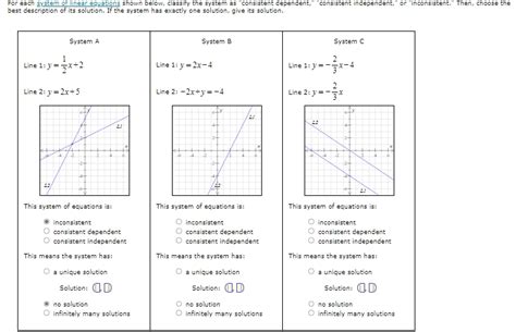 Solved For Each System Of Linear Equations Shown Below Chegg Com
