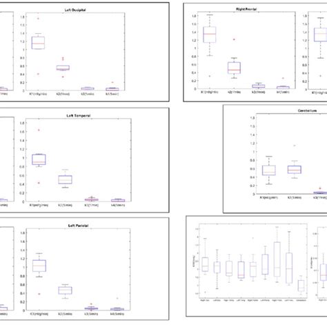 Boxplots Of The K 1 K 2 K 3 K 4 K 1 K 2 And K I Estimated