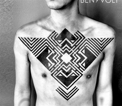 Tribal Chest Piece Tattoos