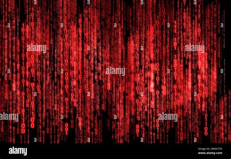 Red Binary Code Matrix Style Background Stock Photo Alamy