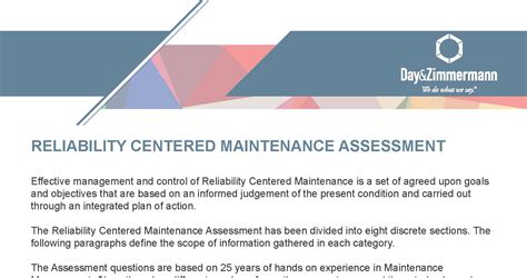 Reliability Centered Maintenance Assessment