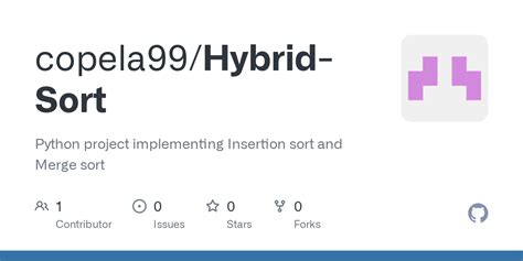Github Copela99 Hybrid Sort Python Project Implementing Insertion Sort And Merge Sort