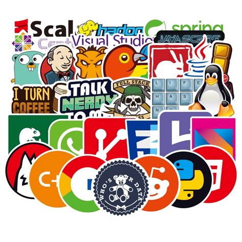 สติ๊กเกอร์ โปรแกรมเมอร์ 108 Pcs Programming Sticker Developer Programs