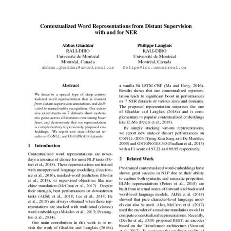 Contextualized Word Representations From Distant Supervision With And