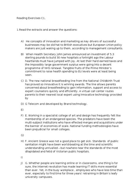 Reading Exercises C1 Pdf Economies Science