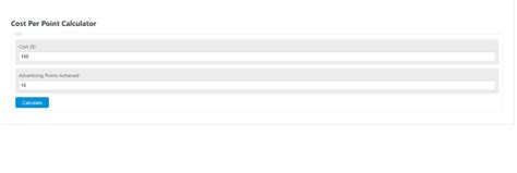 Cost Per Point Calculator Calculator Academy