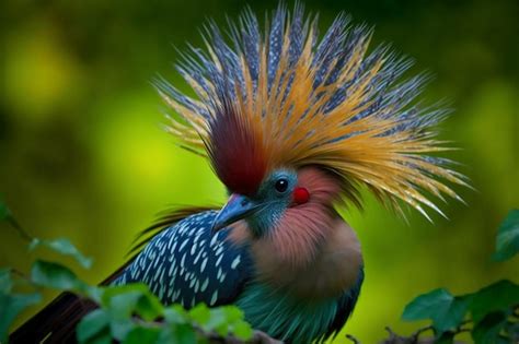 Premium Photo A Colorful Bird With A Lot Of Feathers On Its Head