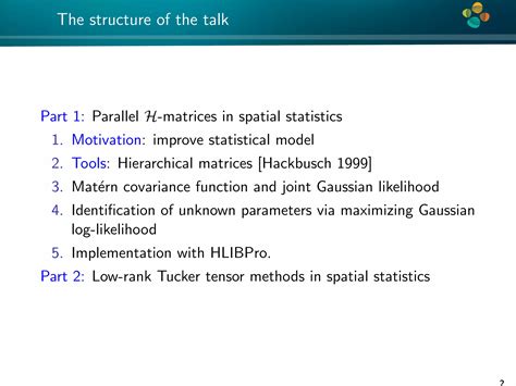 Application Of Parallel Hierarchical Matrices And Low Rank Tensors In
