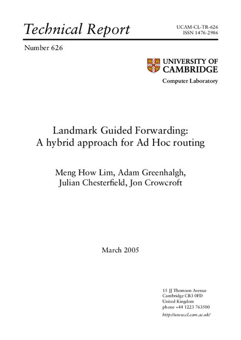 Pdf Landmark Guided Forwarding A Hybrid Approach For Ad Hoc Routing