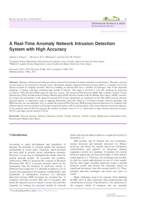 Pdf A Real Time Anomaly Network Intrusion Detection System With High