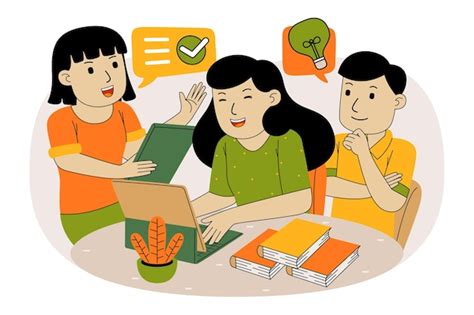 팀웍 벡터 일러스트 레이 션 프리미엄 벡터