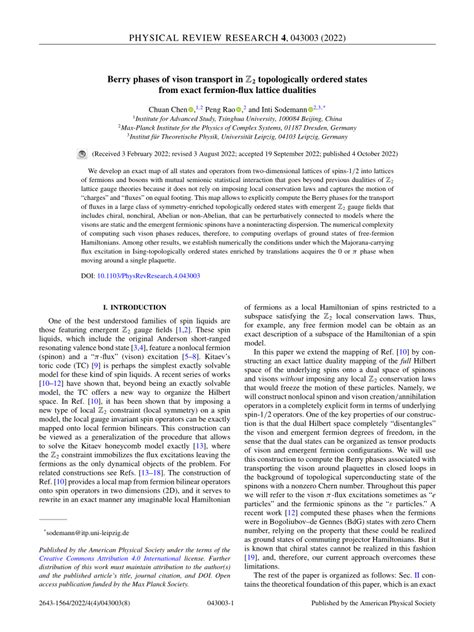 Pdf Berry Phases Of Vison Transport In Z 2 Topologically Ordered