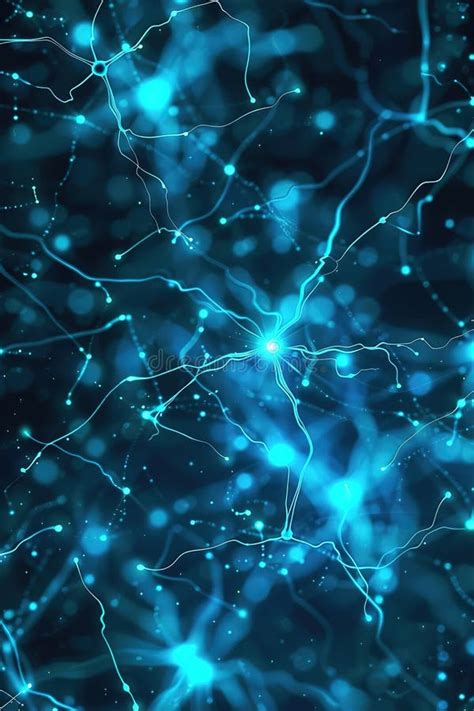Conceptual Representation Of Neural Networks And Synaptic Connections With Glowing Pathways