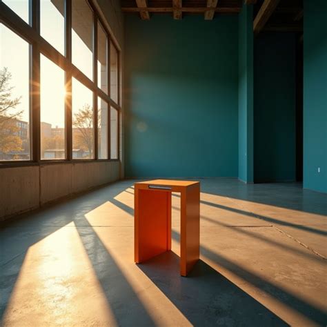 Free Sunlit Orange Stool Image Stool Orange Minimalist Download