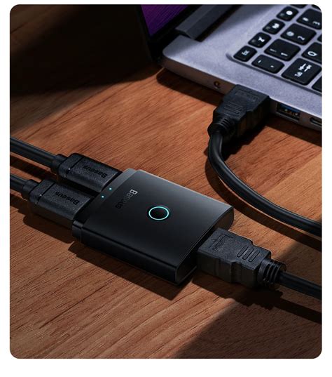 Baseus AirJoy Series 2 In 1 Bidirectional HDMI Switch With 1m Cable Cluster Black Baseus Pakistan