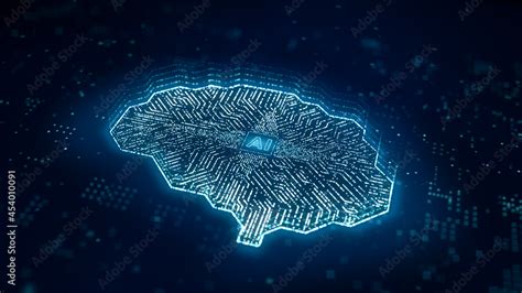 Ai Microprocessor Transfer Digital Data Through Brain Circuit Computer Artificial Intelligence