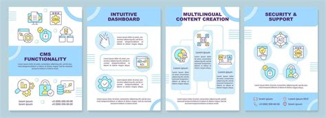 Cms Functionality Blue Brochure Template Platform Instruments Leaflet