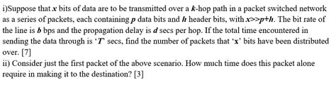 Solved I Suppose That X Bits Of Data Are To Be Transmitted Chegg Com