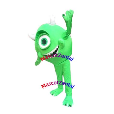 One Eye Green Monster Mascot Costume