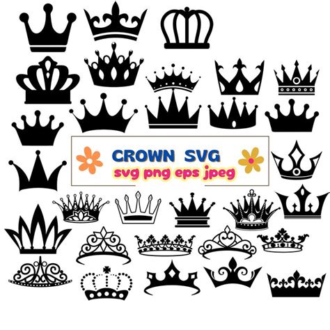 crown svg bundle crown png bundle royal crown svg princess tiara svg king crown queen crown