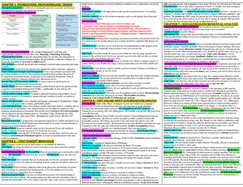 Midterm Cheat Sheet CHAPTER FOUNDATIONS PROFSSIONALISM TRENDS Managerial Accounting Is