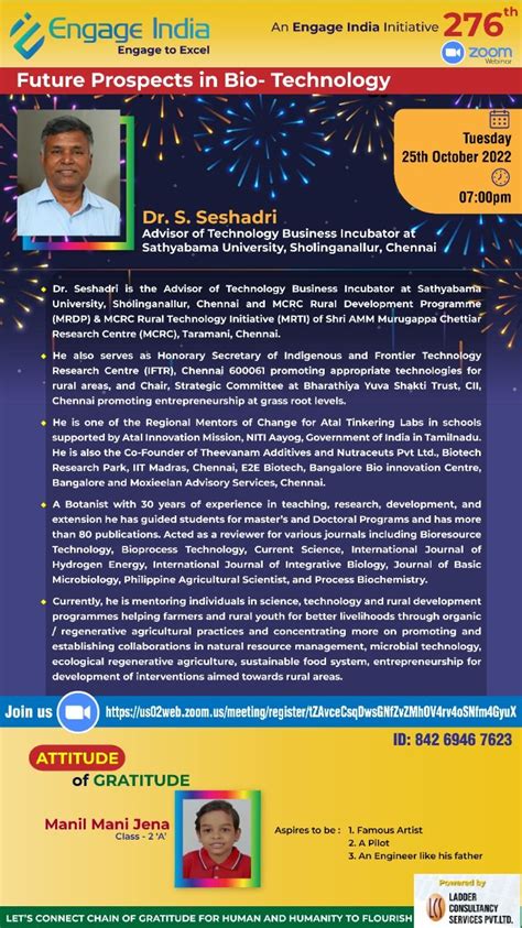 Ramanan Vaidyanathan On Linkedin Engageindia Biotechnology Career Expertanswers Future