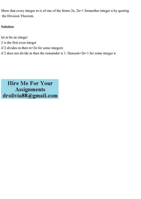 Show That Every Integer M Is Of One Of The Forms 2n 2n1 Foranotherpdf
