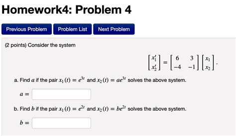 Solved Homework4 Problem 4 Previous Problem Problem List