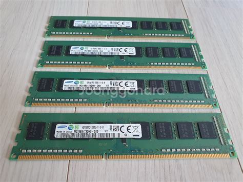 삼성 램메모리 ddr3 pc3 4g 12800u 4개 ram vga sound 중고나라