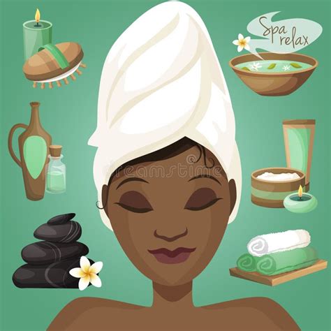 Black Woman In Spa Stock Vector Illustration Of Herbal 44536265