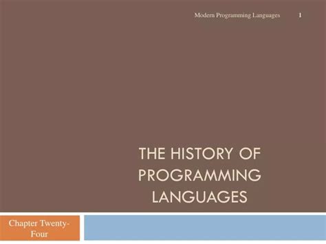 Ppt The History Of Programming Languages Powerpoint Presentation