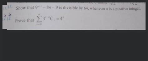 Show That 9 {n 1} 8 N 9 Is Divisible By 64 Whenever N Is A Positive Int