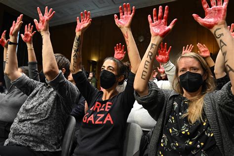 Far Left Us Protesters Disrupt Congressional Hearing On Military Aid To