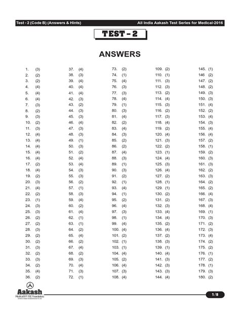 Aiats Medical 2016 Test 2 Pdf Electron Configuration Muscle