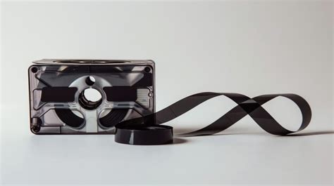 Premium Photo A Vhs Tape With The Black Tape Winding Out From The
