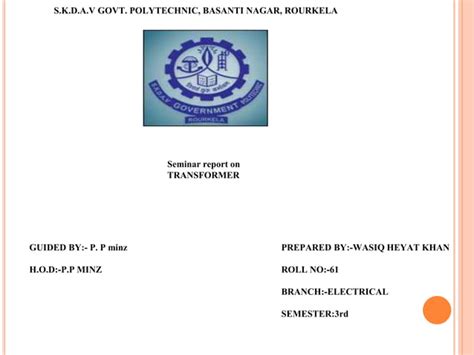 Presentation Of Transformer Ppt Pptx