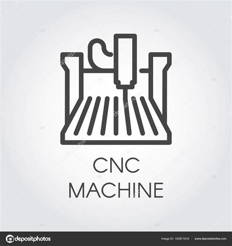 Cnc Machine Line Icon Computer Numerical Controlled Device Outline