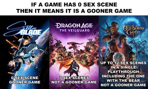 If A Game Has O Sex Scene Then It Means It Is A Gooner Game Ttar Blade