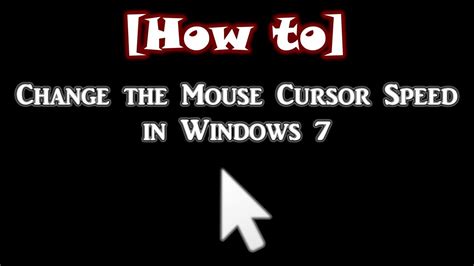 How To Change The Mouse Cursor Speed In Windows YouTube