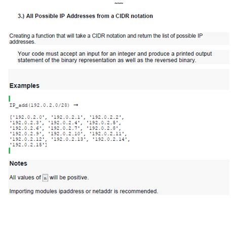 solved creating a function that will take a cidr notation