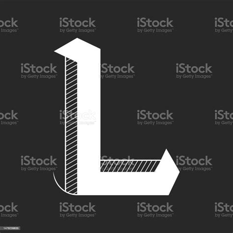 아트웍 모노그램 L 문자 서예 로고 3d 효과 고딕 스타일 마크 타이포그래피 디자인 요소 0명에 대한 스톡 벡터 아트 및 기타