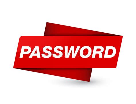 Password Premium Red Tag Sign Stock Illustration Illustration Of