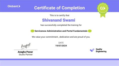 Completed Servicenow Administration And Portal Course Shivanand Swami Posted On The Topic