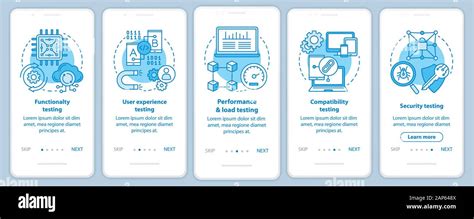 Software Testing Onboarding Mobile App Page Screen Vector Template Computer Program Development