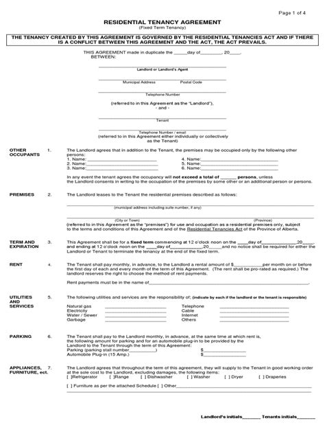 Residential Tenancy Agreement Fixed Term Pdf Leasehold Estate