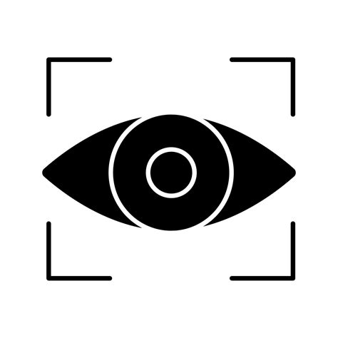 Retina Scan Glyph Icon Iris Recognition Eye Scanning Silhouette Symbol Biometric