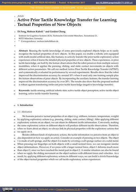 Pdf Active Prior Tactile Knowledge Transfer For Learning Tactual Properties Of New Objects