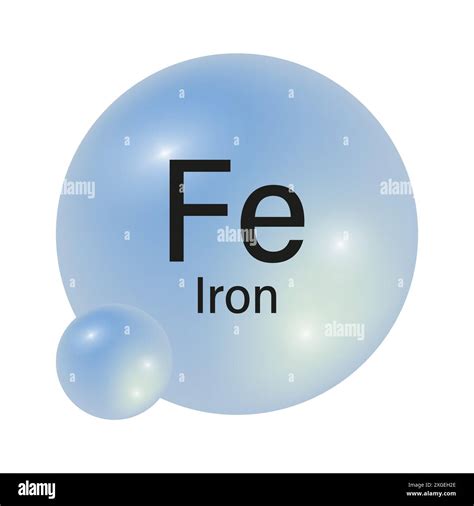 Iron Element Icon Fe Symbol Blue Gradient Spheres Vector Illustration Stock Vector Image